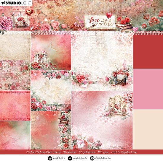 SL Design paper pad Backgrounds Love of my life nr.274 | bol