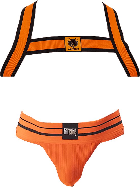 Barcode Berlin Multipack 1x Andreus Jockstrap + 1x Colin Harness Orange-Black - MAAT S... | bol