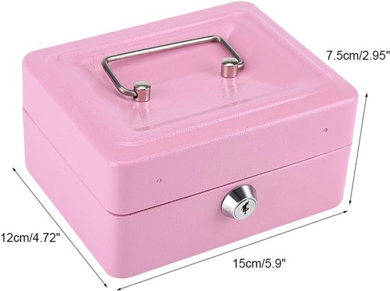 Mini Kluis met Sleutel en Cijferslot - Draagbare Veilige Box voor Geld ...