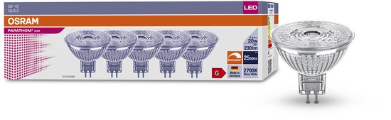 Osram LED MR16 Spot – Set van 5 – 3.4W (230lm) – Dimbaar – 2700K Extra Warm Wit –... | bol
