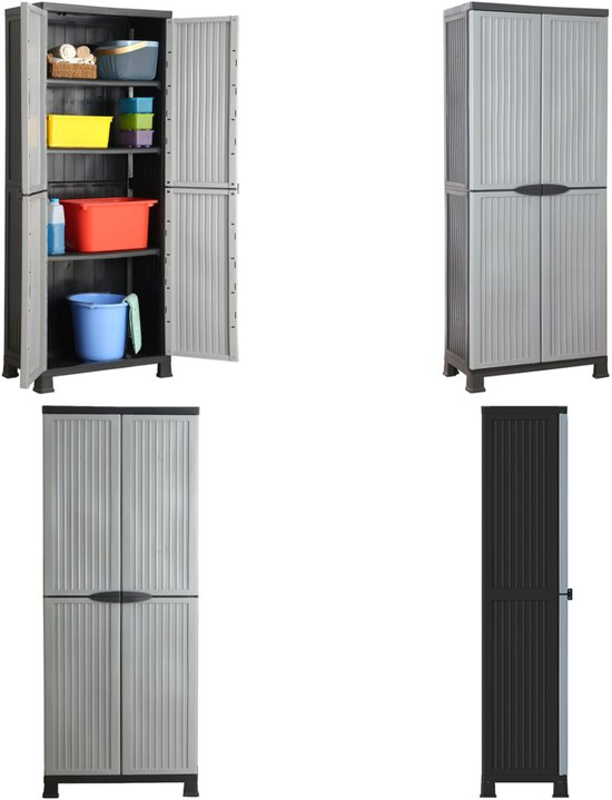 vidaXL Opbergkast 68x39x171,5 cm kunststof - Kast - Kasten - Opbergkast ...