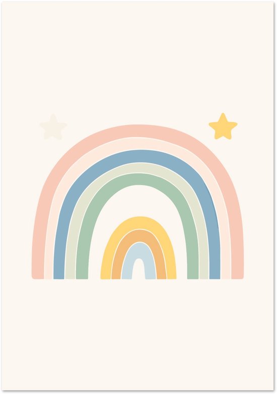 Poster Pastel Rainbow II 50x70 cm / 20x28″ | bol