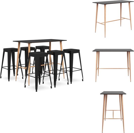 vidaXL Barset - Barsets - Bar Set - Bar Sets - 7-delige Barset zwart | bol