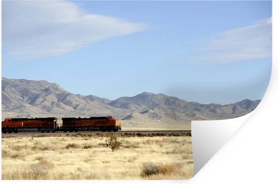 Muurstickers - Sticker Folie - Een rode trein in de woestijn - 30x20 cm ...