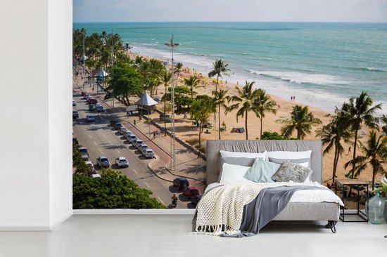 Behang - Fotobehang Tropische palmbomen op het strand van Recife ...