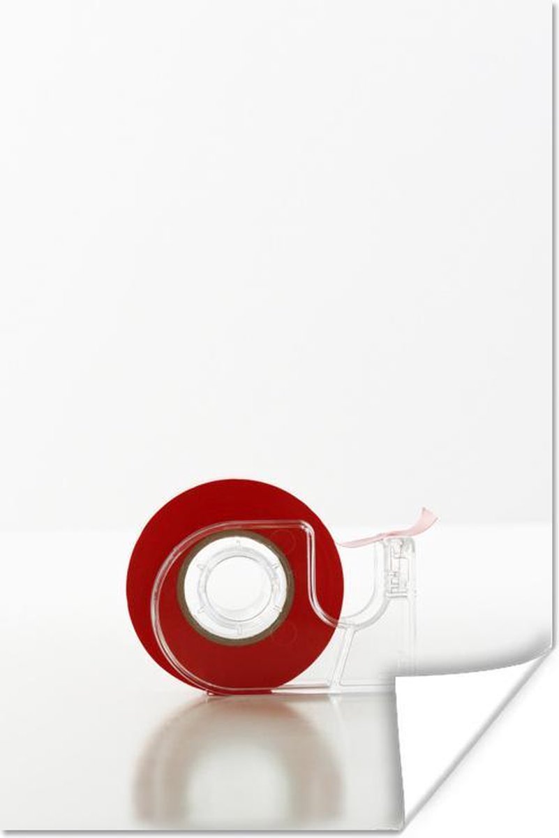 Poster Rode rol plakband in doorzichtige houder - 20x30 cm | bol.com