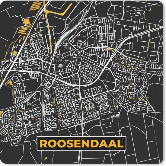 Plattegrond - Roosendaal - Goud - Zwart - Stadskaart | bol.com