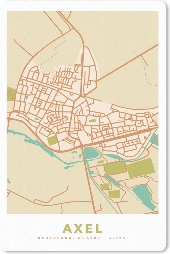 Stadskaart - Axel - Vintage - Plattegrond | bol.com