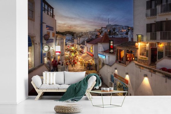 Behang - Fotobehang Winkels in Albufeira - Breedte 420 cm x hoogte 280 ...