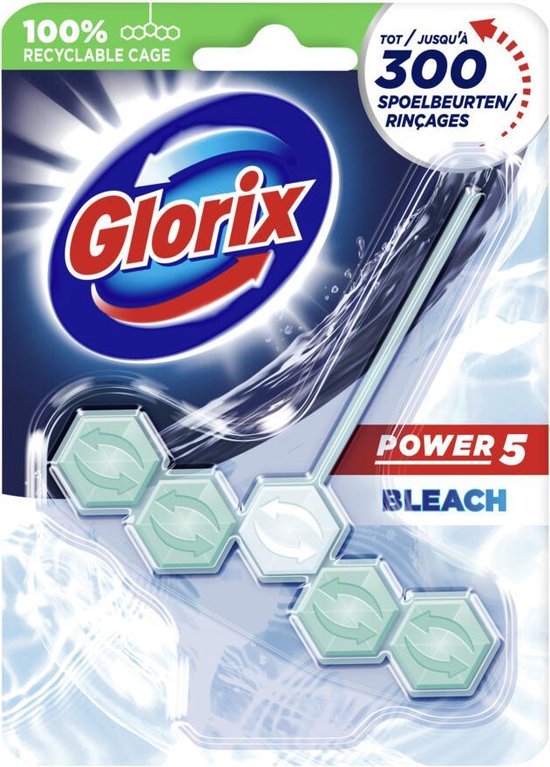 Glorix Toiletblok Power 5 Met Bleek | bol.com