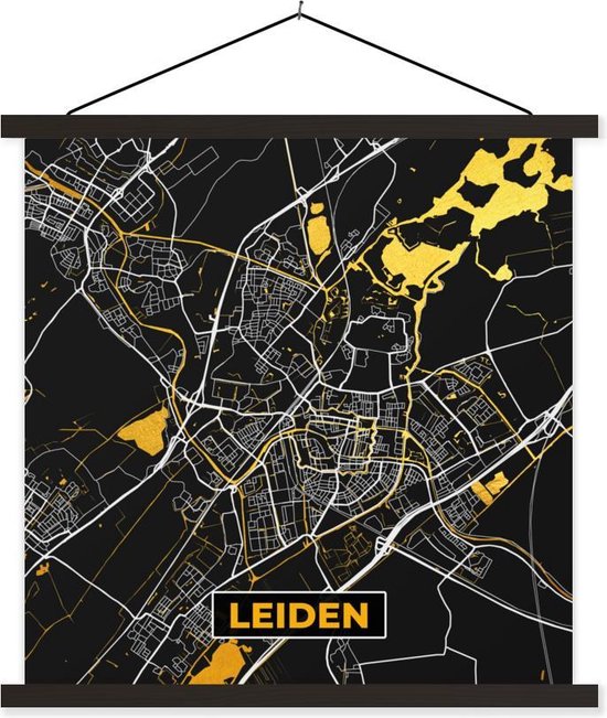 Posterhanger incl. Poster - Schoolplaat - Plattegrond - Leiden - Goud ...
