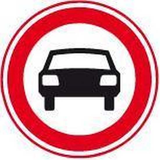 Verkeersbord Gesloten voor motorvoertuigen op meer dan twee wielen (C06 ...