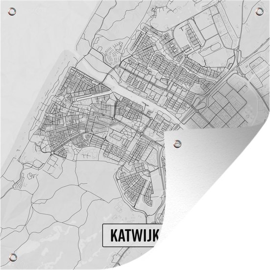 Tuindoek Stadskaart Katwijk - 100x100 cm - Plattegrond | bol.com
