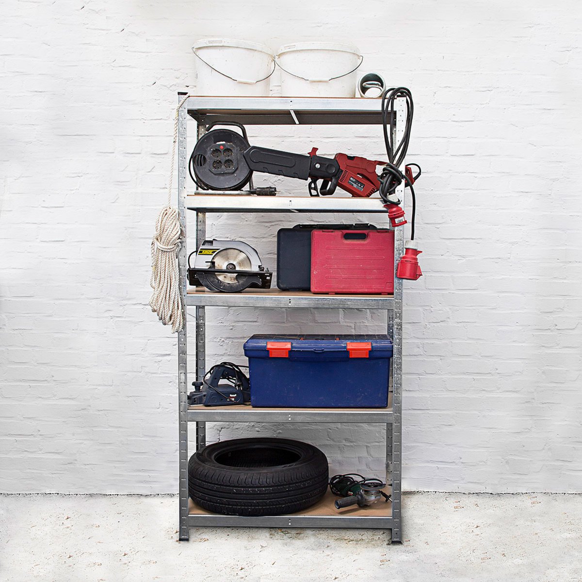 Relaxdays 2x stellingkast - opbergrek - magazijnrek - 5 planken - 875 ...