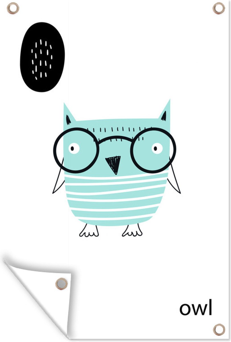 Tuindecoratie Kinderillustratie van de letters van het alfabet 'Owl ...