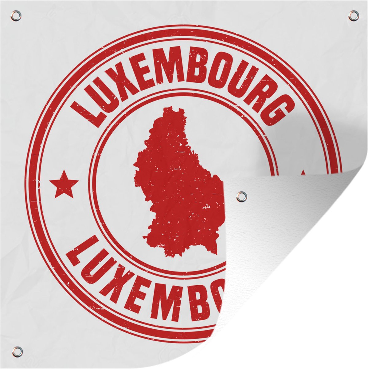 Tuindoek tekening van een rode stempel van Luxemburg - 100x100 cm | bol.com