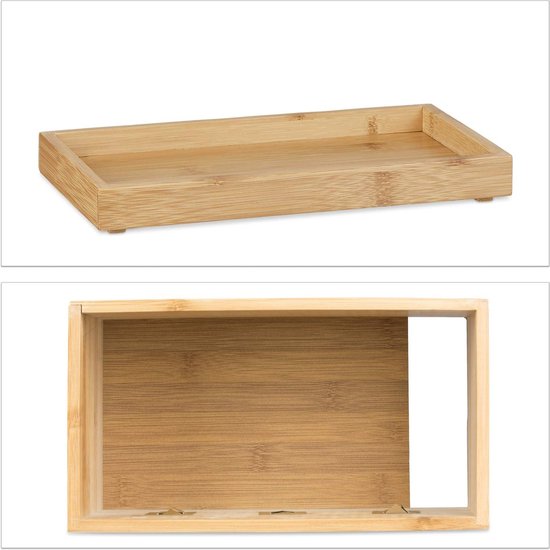 Bamboo Cable Management Box - HxWxD 16.5 x 25.5 x 14 cm - Desk Multi ...
