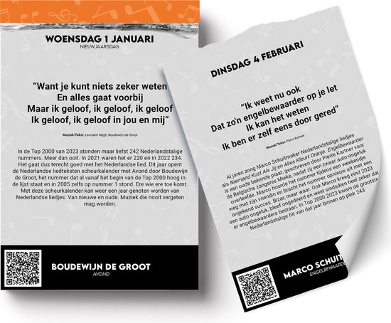 Nederlandse liedteksten scheurkalender - 2025 | bol