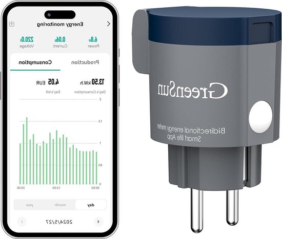 Buiten smart stopcontact met Alexa, wifi, stroommeter en Tuya-app - 16A ...