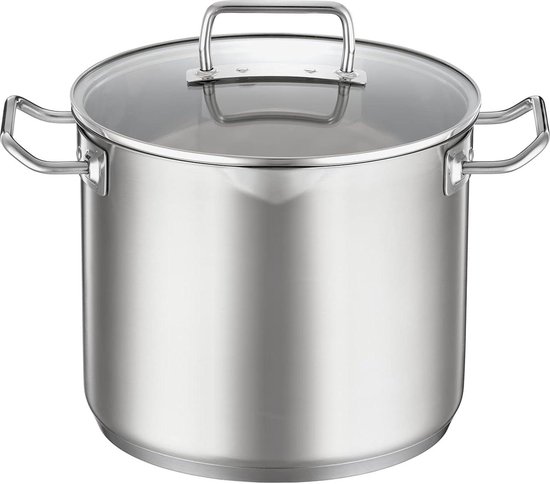 Groente- en soeppan van roestvrij staal 18-10 24 cm - glazen deksel ...