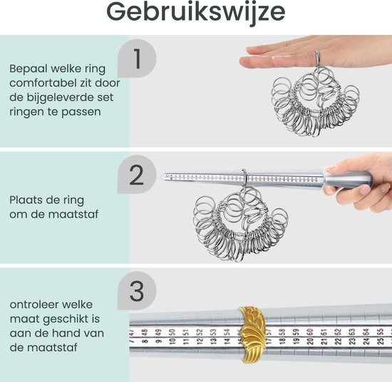 Purepeak Ringmaat Meter geschikt voor EU, Frans en US maten - Ring ...