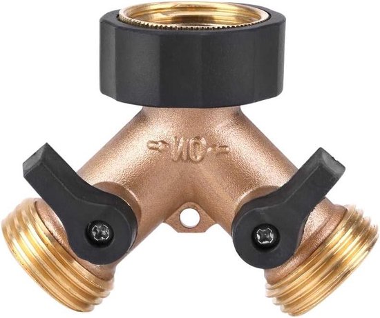 Zwaar messing Y-vorm waterconnector draad 3/4 - tuinslang splitter adapter - 2-weg... | bol
