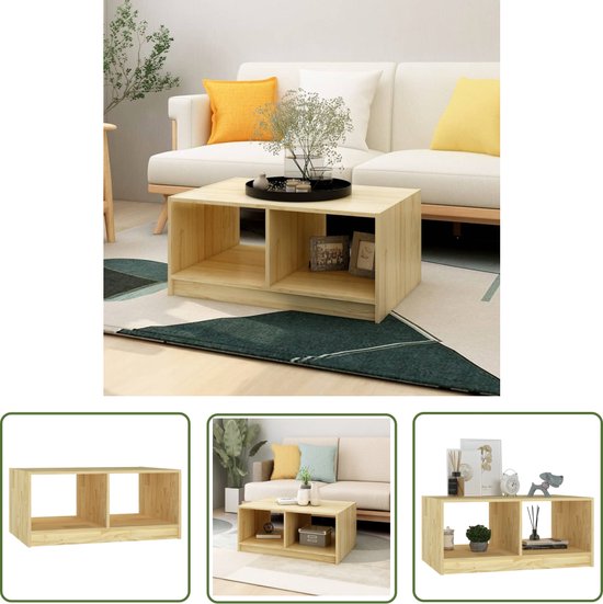 809906 The Living Store Salontafel 75x50x33,5 cm Massief Hout Grenen ...