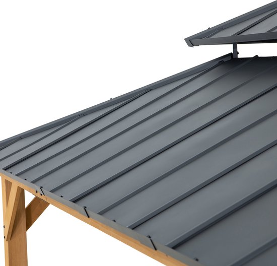 Gazebo luxe tuinpaviljoen in cedarwood met hip-roof hard-top dak 450 x ...