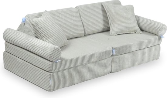 Mini Modulaire bank - Speelsofa- Rib velvet - Grey Comfort (inclusief 2 ...