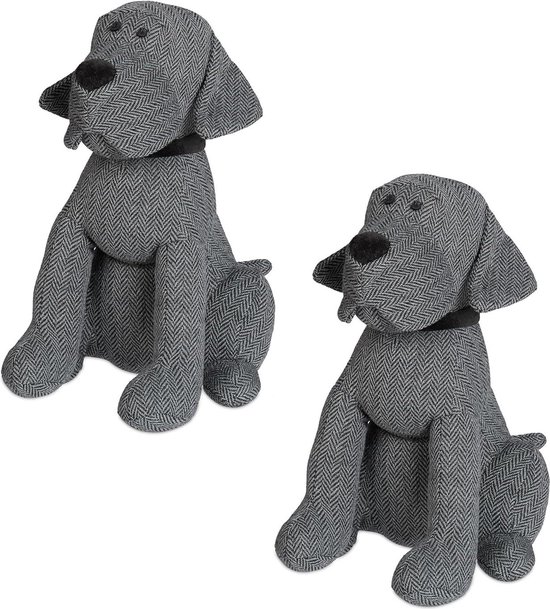 Deurstopper hond stoffen deurstop gevuld met zand - grijs - voor op de ...