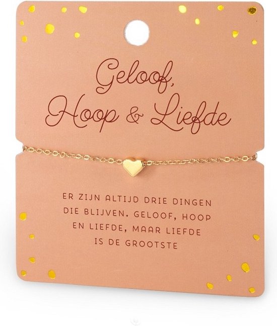 Armband - Hartje - Geloof, hoop en liefde | bol