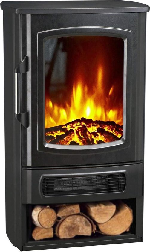 Elektrische haard Helsinki - LED-vlammeneffect, imitatie gietijzer, 10W ...