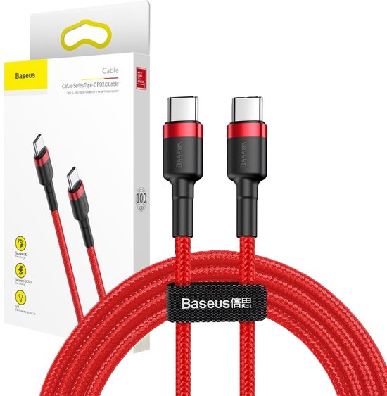 Baseus - Cafule - Kabel Duurzame Nylon Kabel USB-C PD / USB-C PD PD2.0 ...