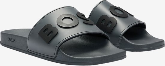 Hugo Boss heren slippers big logo grijs | bol