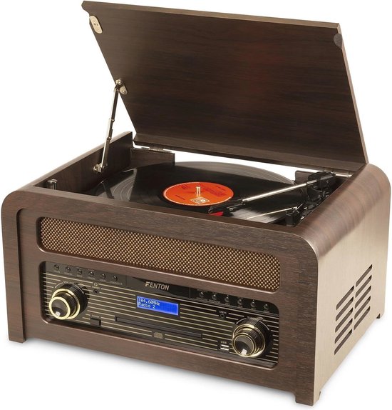 Retro platenspeler met Bluetooth, CD speler, FM en DAB radio ...