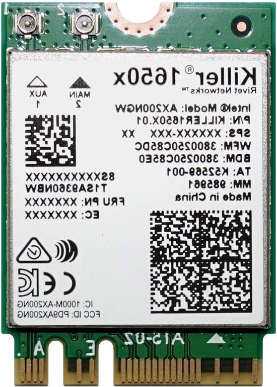 Dual Band 2x2 Wi-Fi 6/11AX Bluetooth 5.1 M.2/NGFF Module - Killer Wi-Fi ...