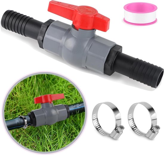 Kogelventiel pvc slangaansluiting - waterafsluiting 1 1/4 inch (40 mm ...