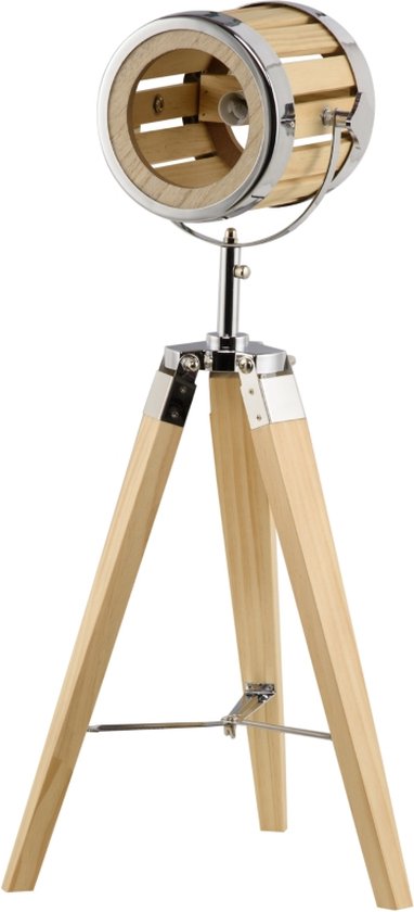Tafellamp van hout - Nachtlampje - Leeslamp - Zilver - 30 cm x 30 cm x ...