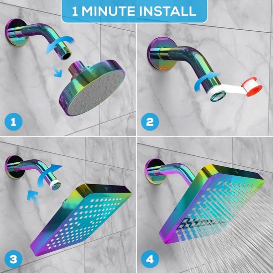 Vaste douchekop - Hogedrukregen - Luxe moderne uitstraling - Eenvoudige ...