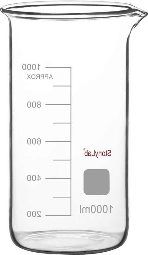 1-Pack Borosilicate Glass Measuring Cup with Spout - Lab Cup 1000ml | bol