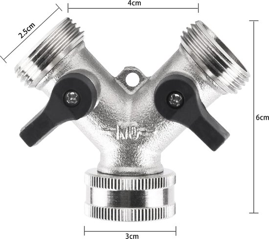 2-weg Y-verdeler 3/4 inch voor kranen - Tuinslang Aansluitingen en Sluitringen | bol