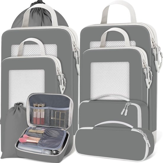 Kofferorganizerset 9 reiskubussen compressie-organizer ruimtebesparend ...