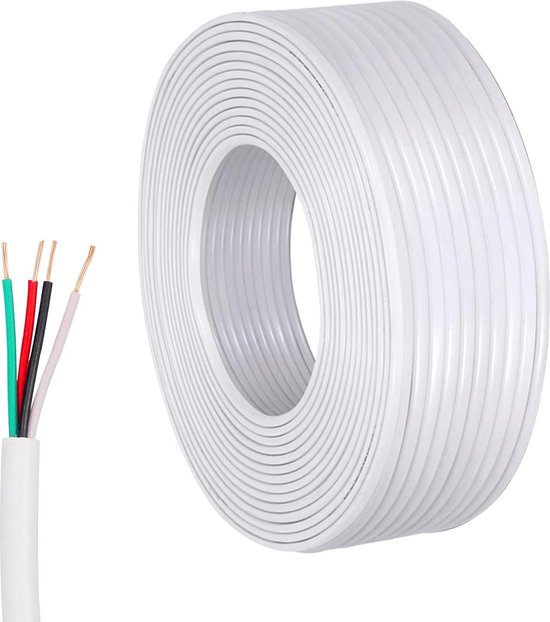 10 Meters Flexible PVC Copper Cable 28AWG - Round White PVC Electrical ...