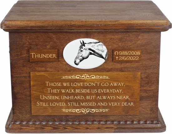 Persoonlijke urn voor American Quarter Horse as met foto en grote box | bol