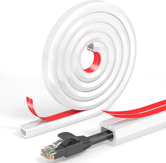 Kabelgoot Flexibele Afdekking Muur Wit Zelfklevend TV PC-Kabelkanaal ...