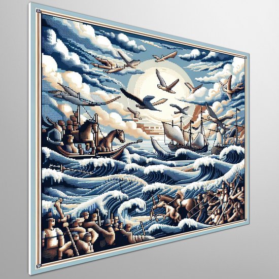 Pixel art relief schilderij | Pixelated dimension: A textured mosaic of ...