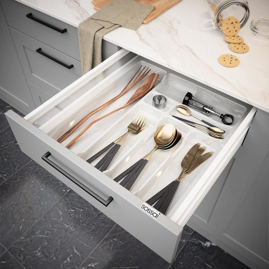 Divio bestekbak voor laden 50 cm - op maat snijbaar - 7 vakken - wit ...