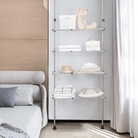 Opbergrek 4 niveaus badkamer ruimtebesparend wasrek wasmachine droger ...