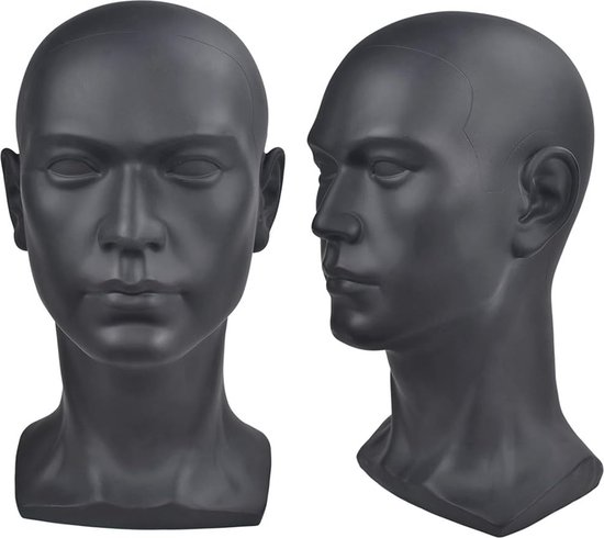 Professionele Zwarte Glanzende Mannequin Hoofd voor Display: Hoeden ...