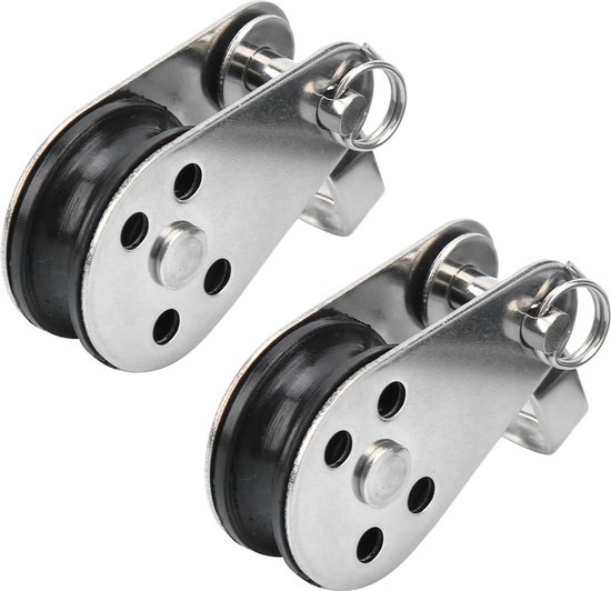 2 stks Rvs Nylon Katrollen Kleine Lifting Katrol voor Boot Zeilen ...